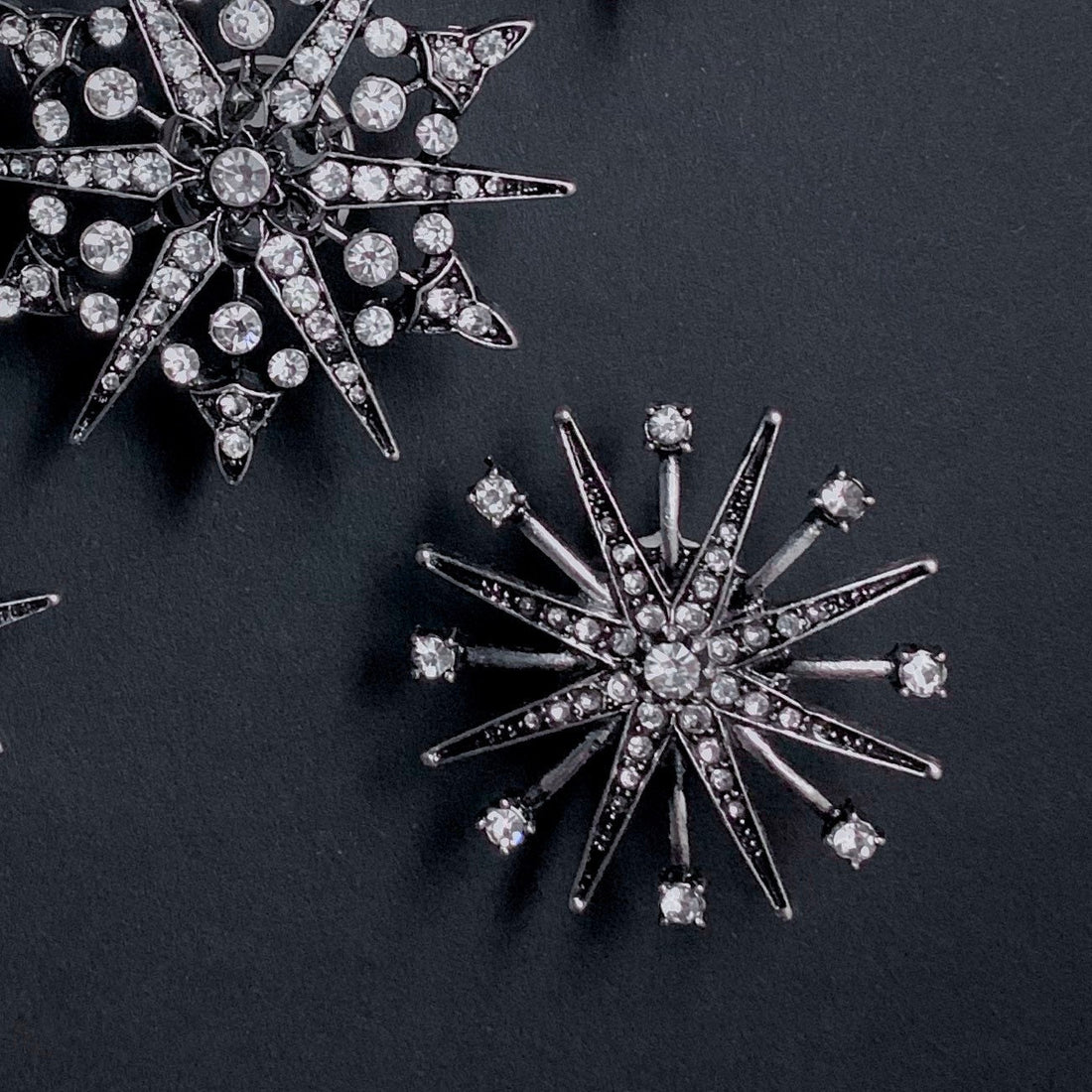 Star Brooch Pin Set of 5 in Silver